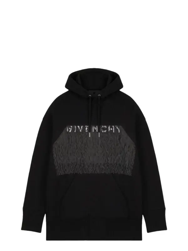Givenchy Lace Panel Oversized Hoodie - Black