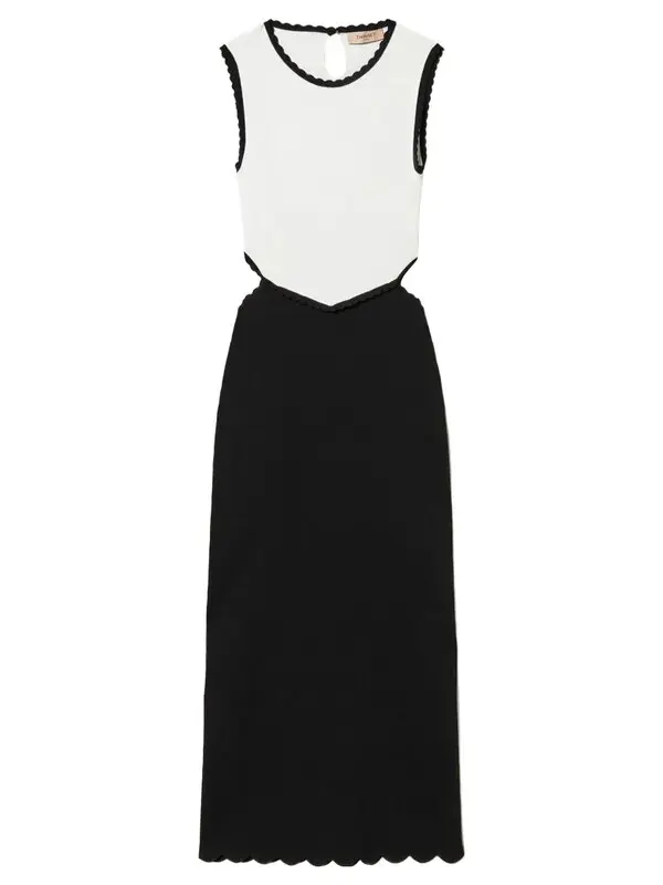 TWINSET Sleeveless Colorblock Dress With Cutout Details - Black