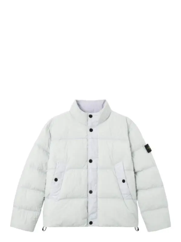 Stone Island Logo Patch Bomber Jacket - Sky-blue