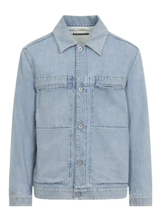 JIL SANDER Long-sleeved Denim Jacket - Blue