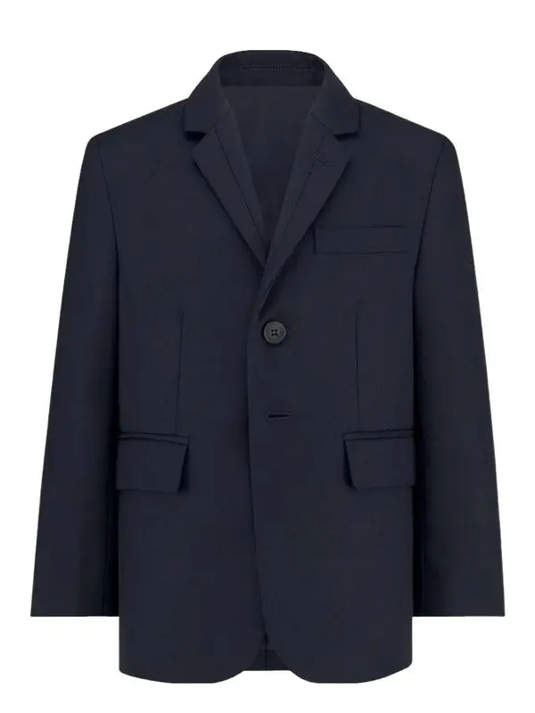 Dior Single-breasted Suit Jacket With Engraved Buttons - Navy Blue