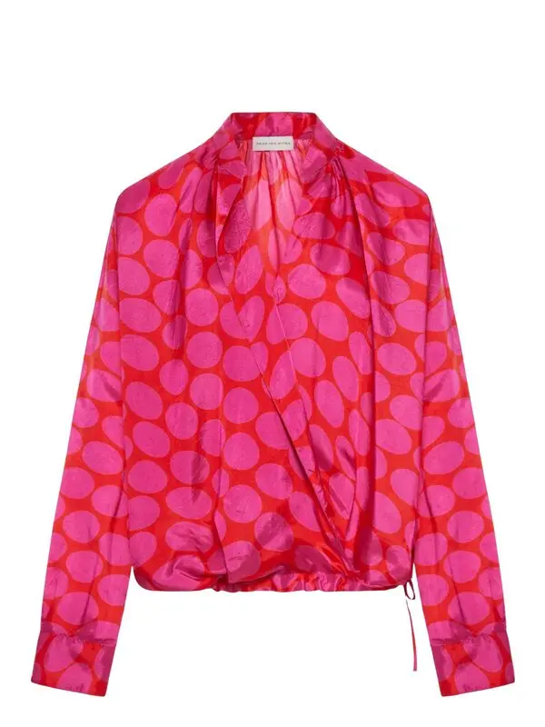 Dries Van Noten Long-sleeved Cover-up With Circular Pattern And Tie Detail - No