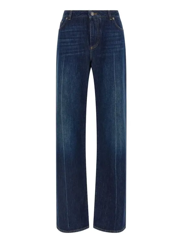 Dolce & Gabbana Trompe L'oeil Pleated Jeans - Blue