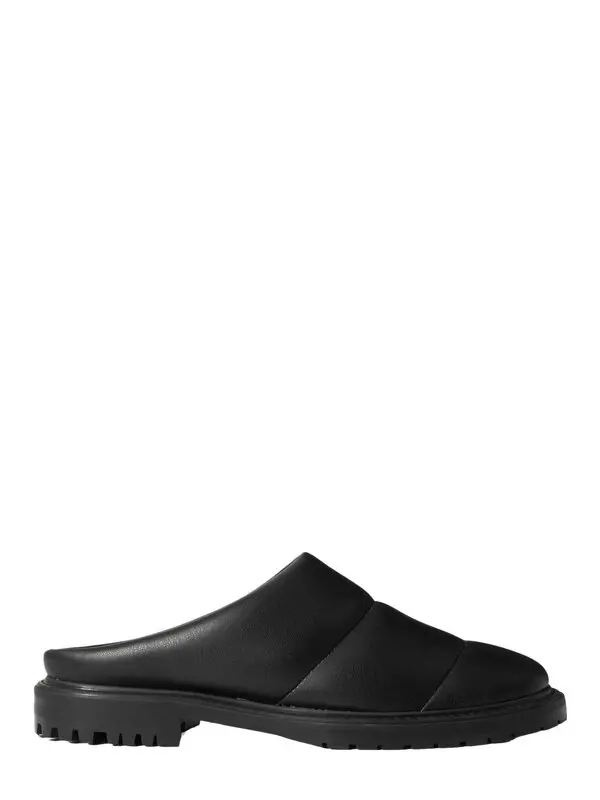 Staud Astro Quilted Vegan Leather Mules - Black