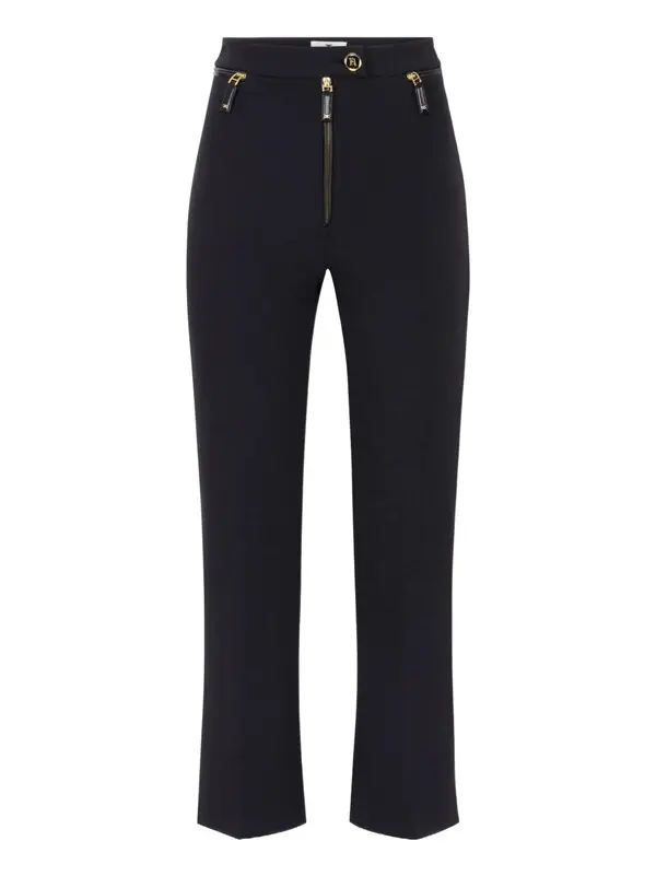 Elisabetta Franchi Zip-fastening Slim Fit Trousers - Black