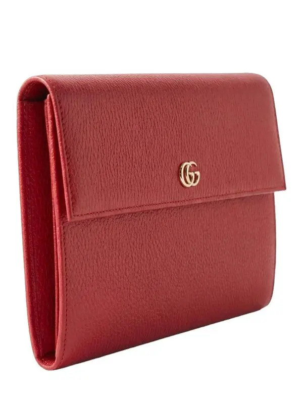 Gucci Gg Logo Clutch - Red