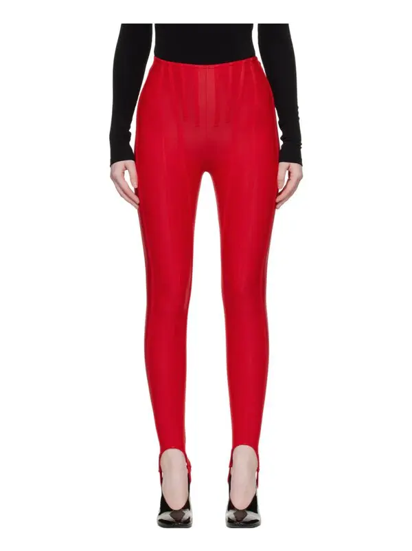 MUGLER Body-fitting Leggings - Red