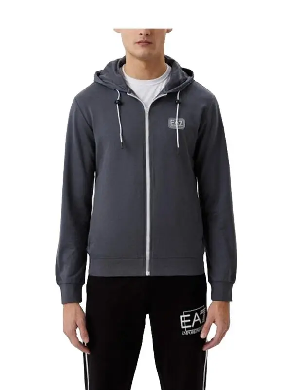 EA7 Zip Up Hooded Sweater - Black