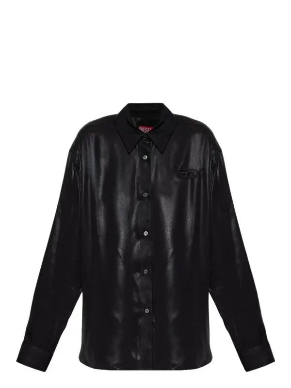 DIESEL® Buttoned Logo Shirt - Black