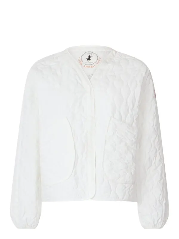 SAVE THE DUCK Quilted V-neck Jacket - Off White
