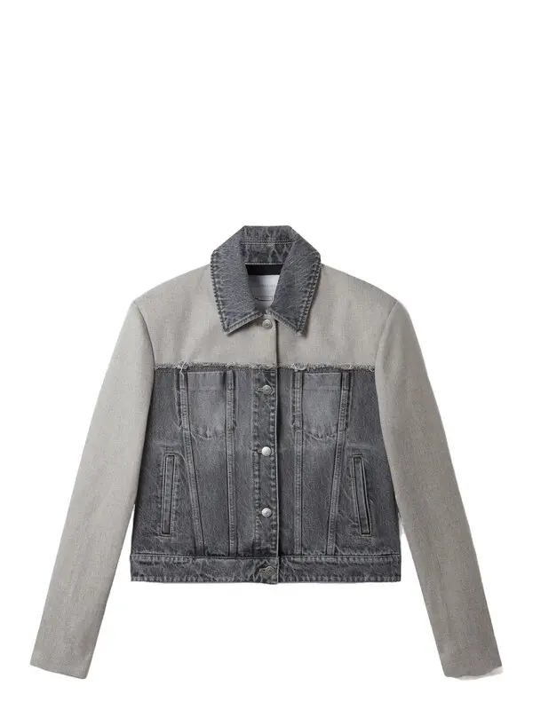 Stella McCartney Panelled Denim And Wool Blend Jacket - Gray Washed
