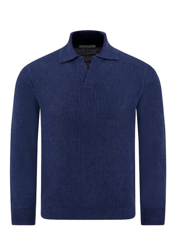 GRAN SASSO Long-sleeved Knitted Sweater - Blue