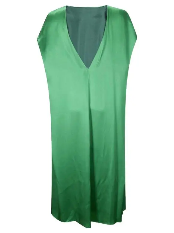 Dries Van Noten V-neck Short Sleeve Dress - Green