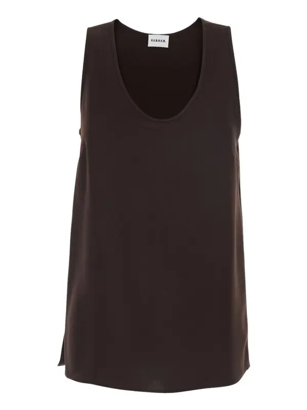 P.a.r.o.s.h Sleeveless Scoop Neck Top - Brown