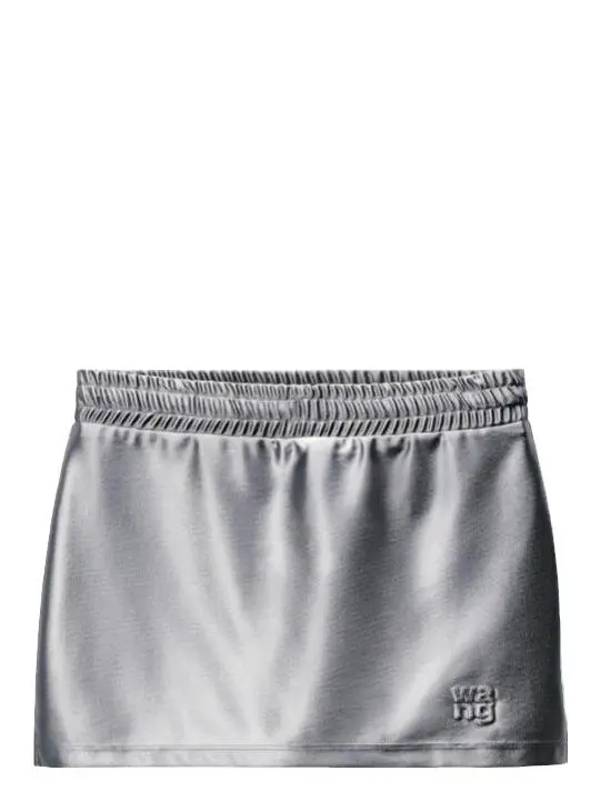 Alexander Wang Satin Mini Skirt With Logo Detail - Grey