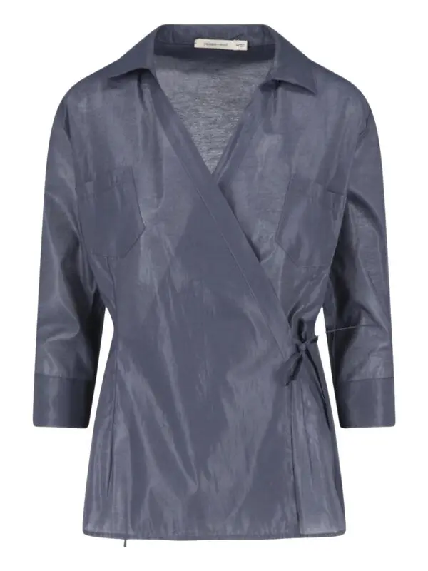 Paloma Wool Wrap V-neck Top - Gray