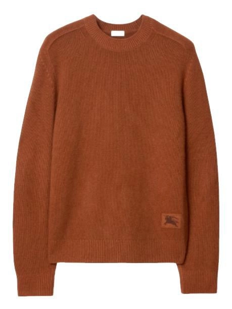 Burberry Ekd Intarsia-knit Crewneck Jumper - Ginger Orange