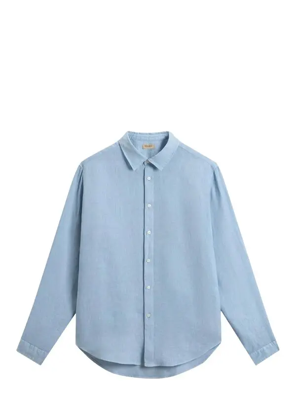 Woolrich Garment-dyed Linen Shirt - Blue