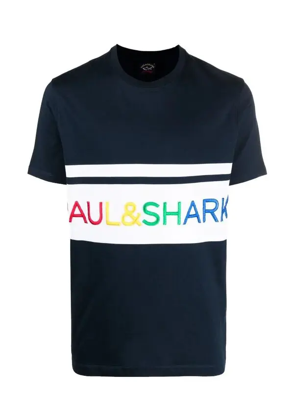 PAUL  SHARK Embroidered-logo T-shirt - Black
