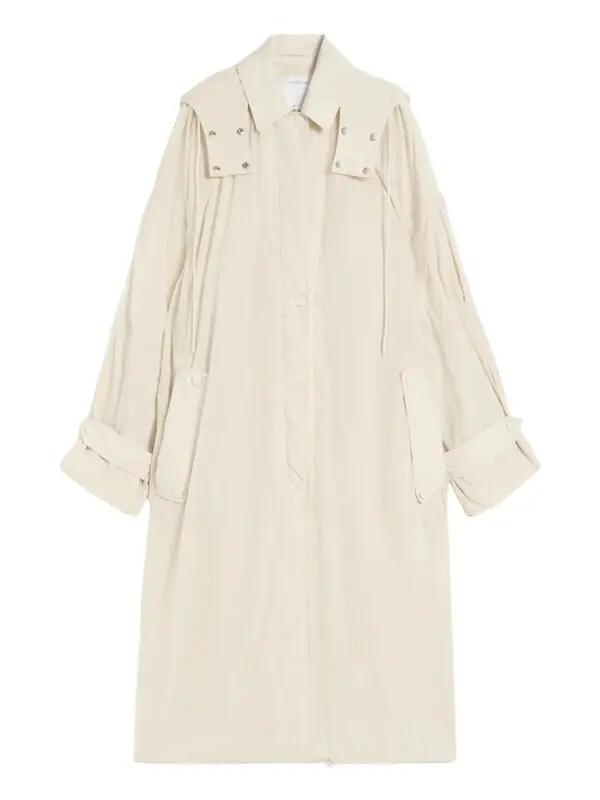 Sportmax Hooded Buttoned Coat - White