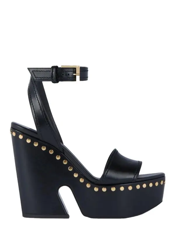 Givenchy Studded Clog Platform Sandals - Black