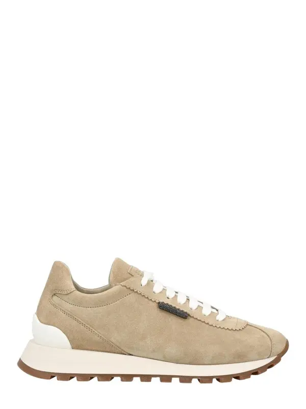 Brunello Cucinelli Suede Panel Low-top Sneakers - Light Beige