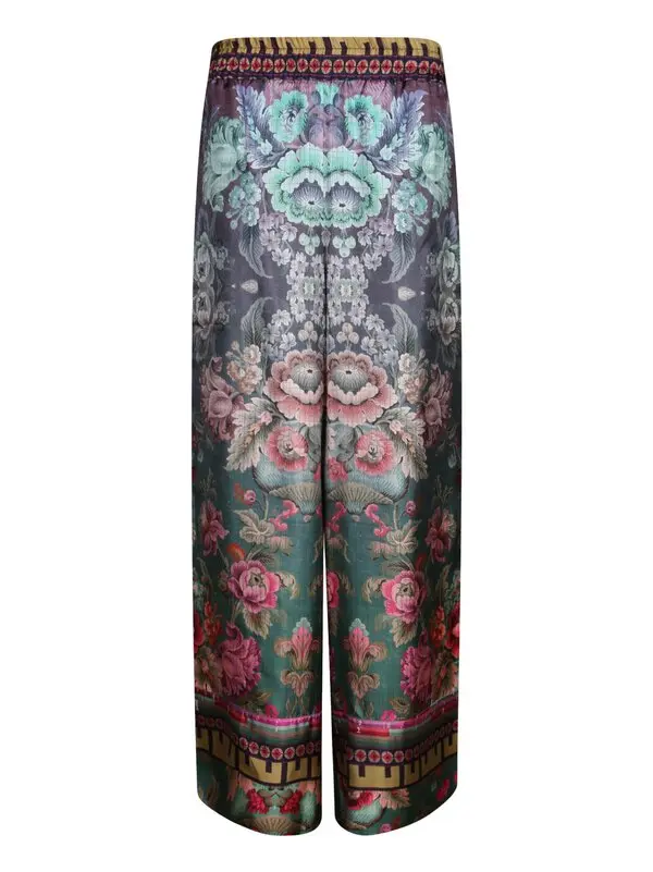 PIERRE-LOUIS MASCIA Floral Wide-leg Pants - Green