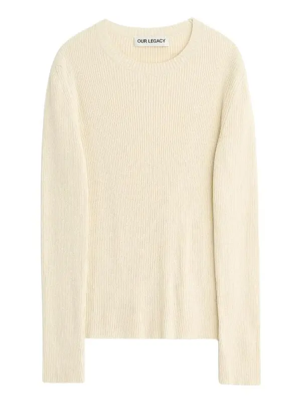 Our Legacy Compact Ribbed Knitted Sweater - White