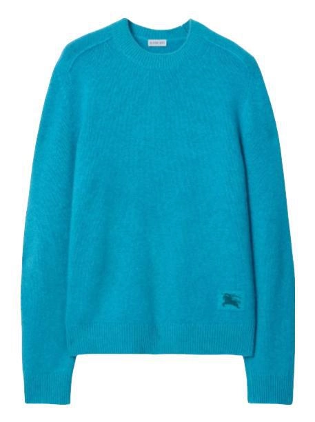 Burberry Ekd Intarsia-knit Crewneck Jumper - Atom Blue