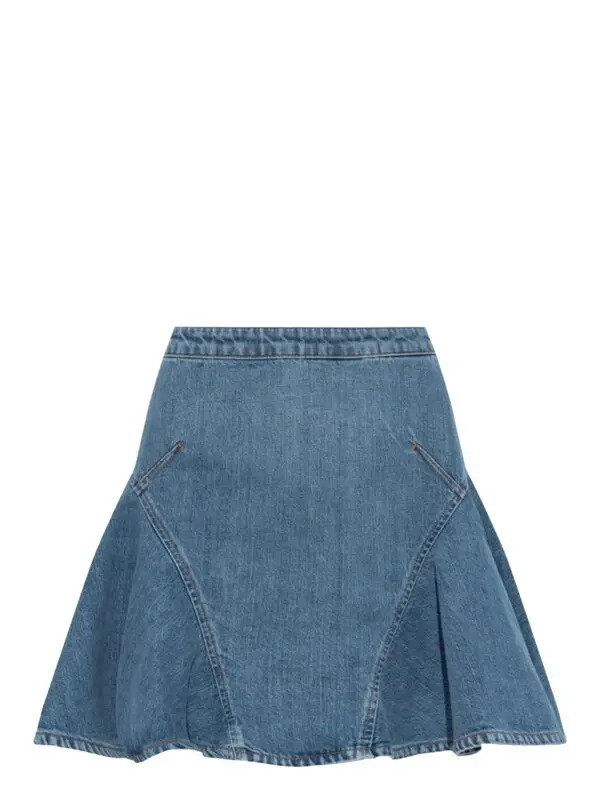 Givenchy Flared Denim Mini Skirt - Blue