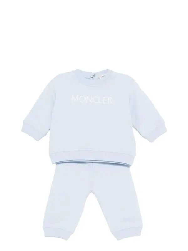 Moncler Two-piece Crew Neck Sweatshirt And Pants Set - Light Blue