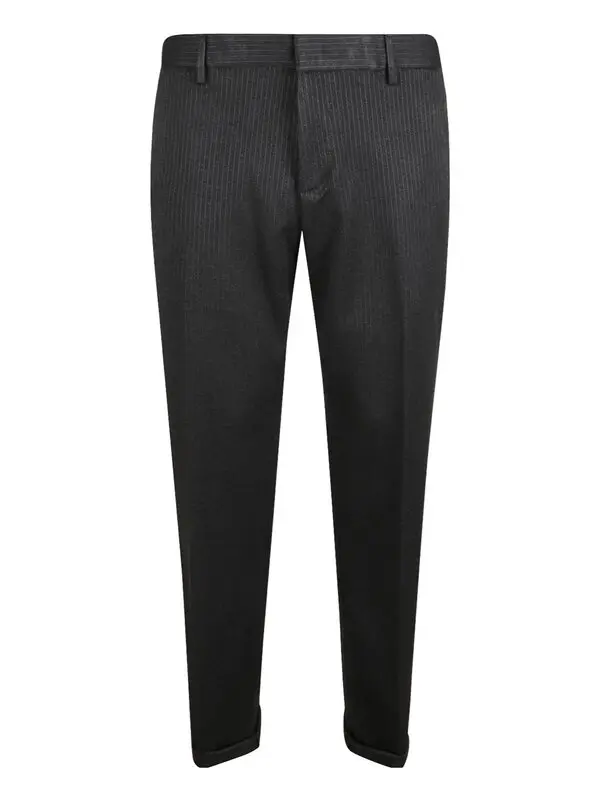 DONDUP Tailored Trousers With Logo Detail - Black