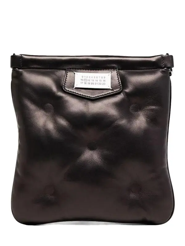 MAISON MARGIELA Quilted Logo Patch Messenger Bag - Black