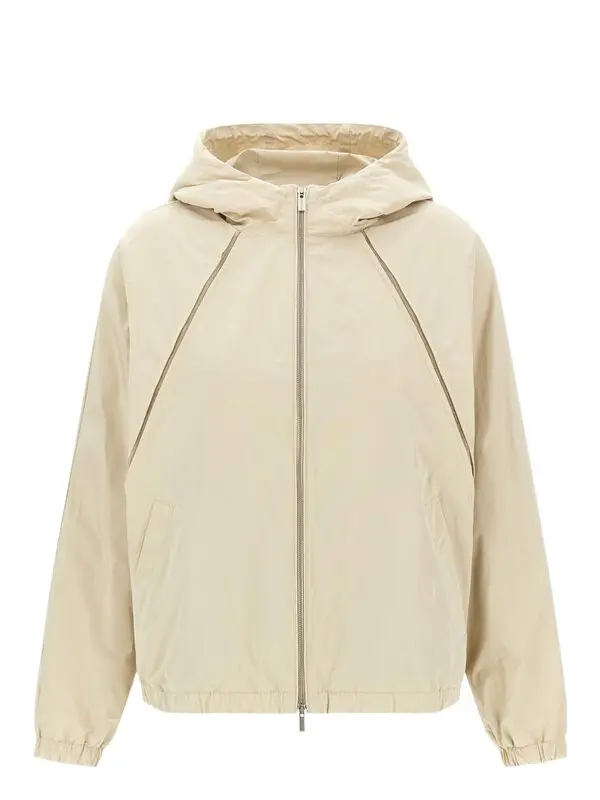 Peserico Hooded Zip-up Windbreaker - Beige