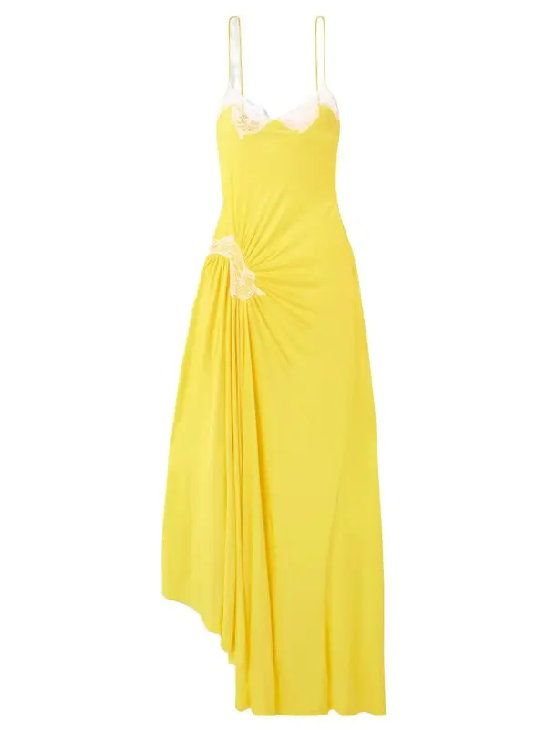 Christopher Esber Delphin Lace Rib Cami Dress - Yellow