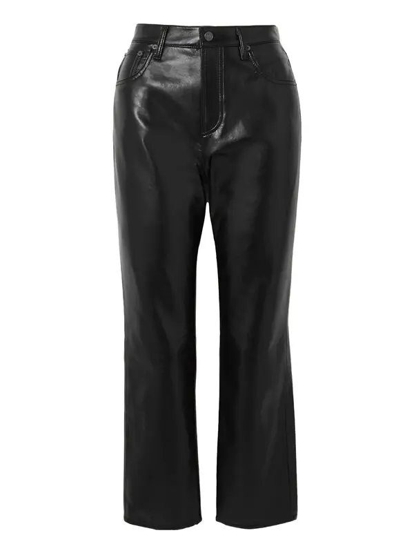 Citizens Of Humanity Jolene Recycled Leather-blend Straight-leg Pants - Black