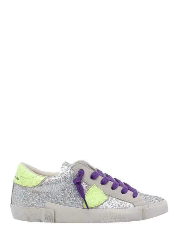 Philippe Model Prsx Glitter Low-top Sneakers - Gray