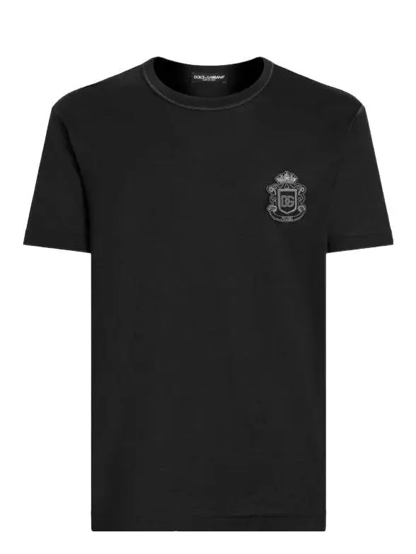Dolce & Gabbana Dolce Gabbana Heraldic Patch Short-sleeved T-shirt - Blue