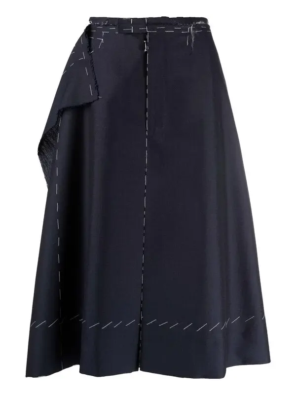 MAISON MARGIELA Contrast Panel Knee-length Skorts - Black