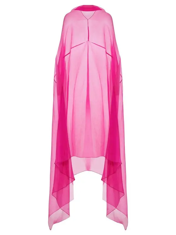 Dries Van Noten V-neck Draped Maxi Dress - Fuchsia