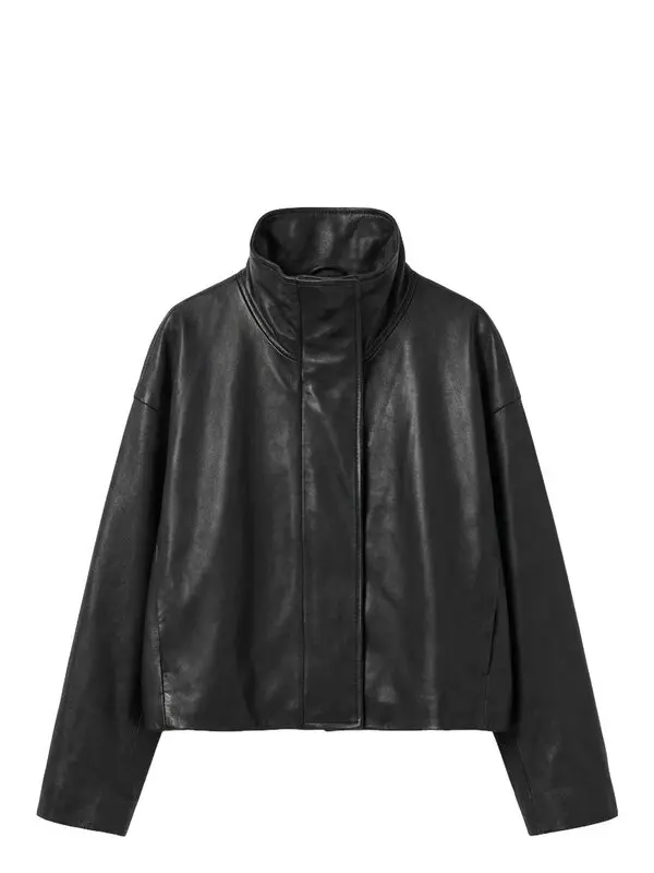 ALLSAINTS Ryder Leather Puffer Biker Jacket - Black