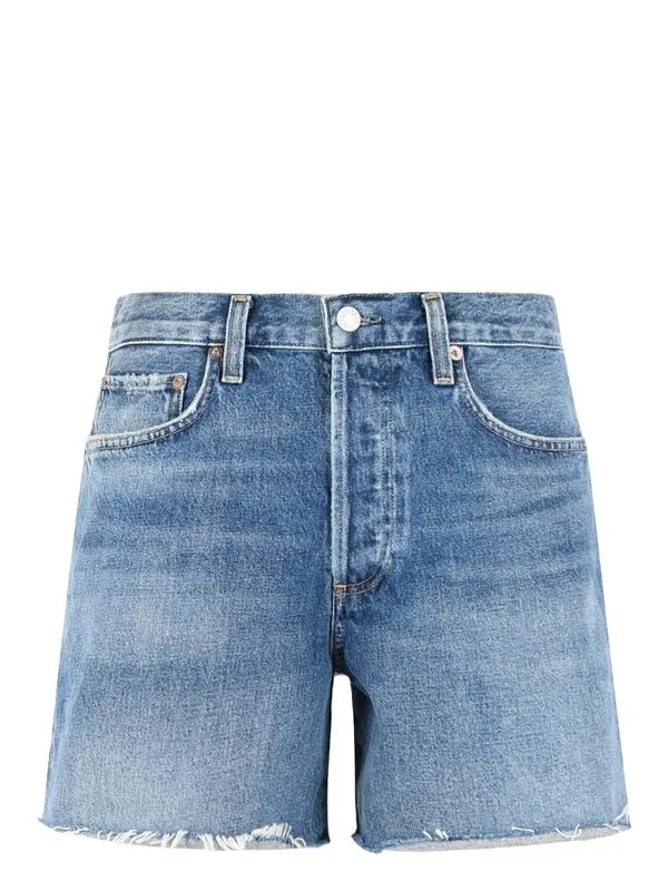 AGOLDE Nye Raw-hem Denim Shorts - Blue
