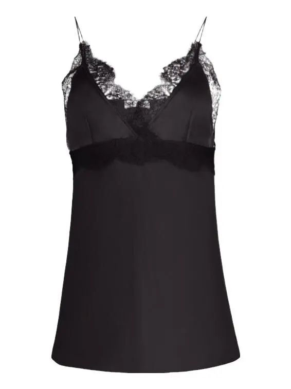 Nina Ricci Lace Trim Camisole Top - Black