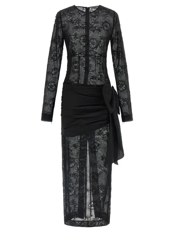 Alessandra Rich Lace Bustier Dress - Black