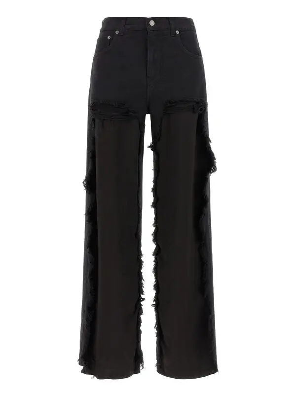 HAIKURE Bonnie Distressed Flared Jeans - Black