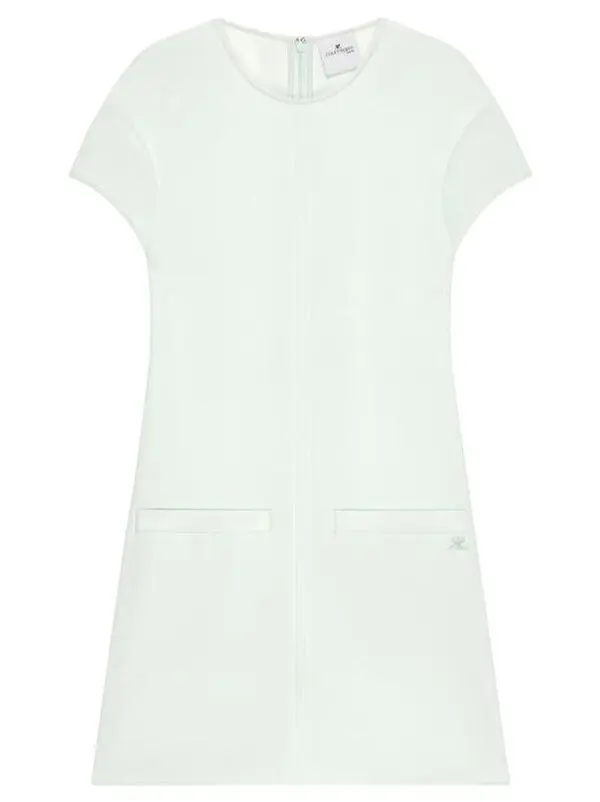 COURREGES Welt-pocket Mini Dress - Light Mint Green