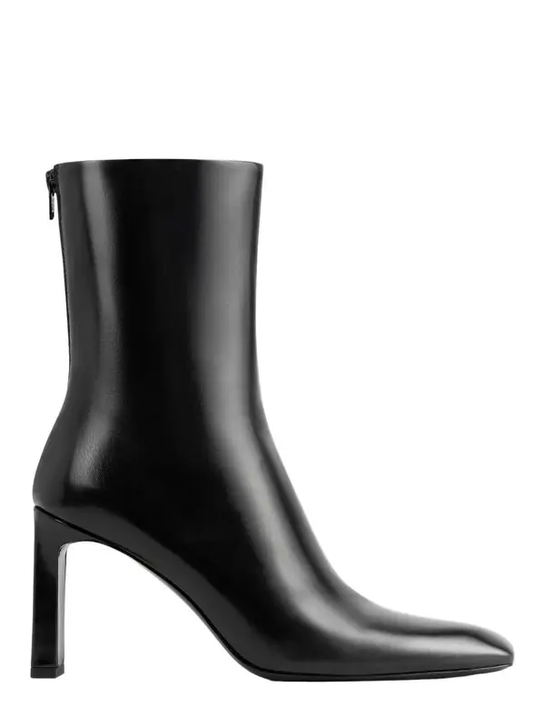 TOTEME Square-toe Side Zip Ankle Boots - Black