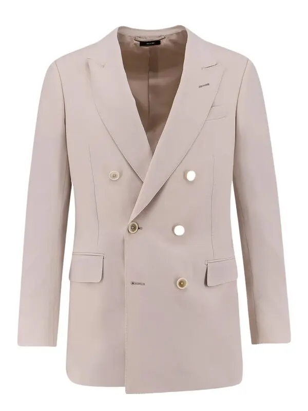 TOM FORD Double-breasted Peak-lapel Blazer - Nude