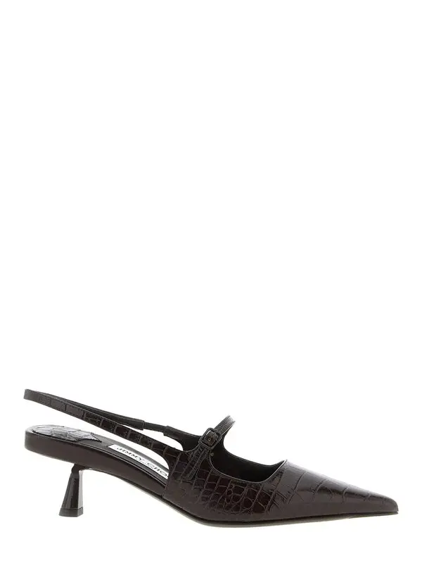 JIMMY CHOO 45mm Crocodile-embossed Slingback Pumps - Black