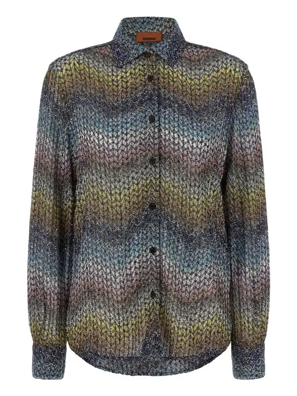 Missoni Lurex Sequin Patterned Shirt - Black